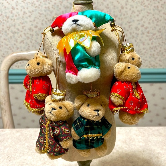 Holiday | Vintage Set Of 7 In All Teddy Bear Ornaments 5 Wise Men 2 ...